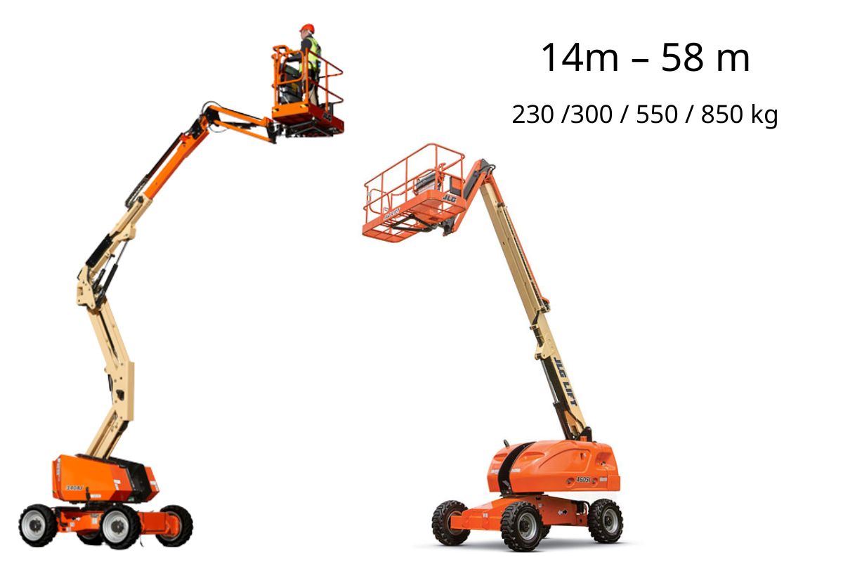Xe nâng người Boom Lift 10m – 58m, Xe Nâng Người Tầm Cao